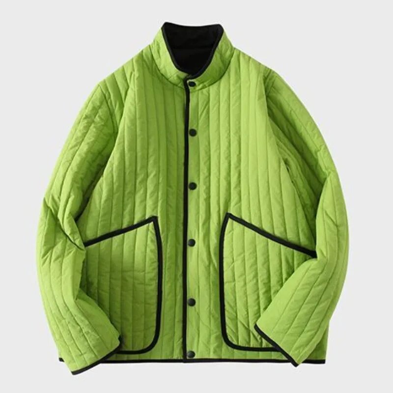 Зеленая стеганая куртка унисекс M, цвет: Fluorescent green