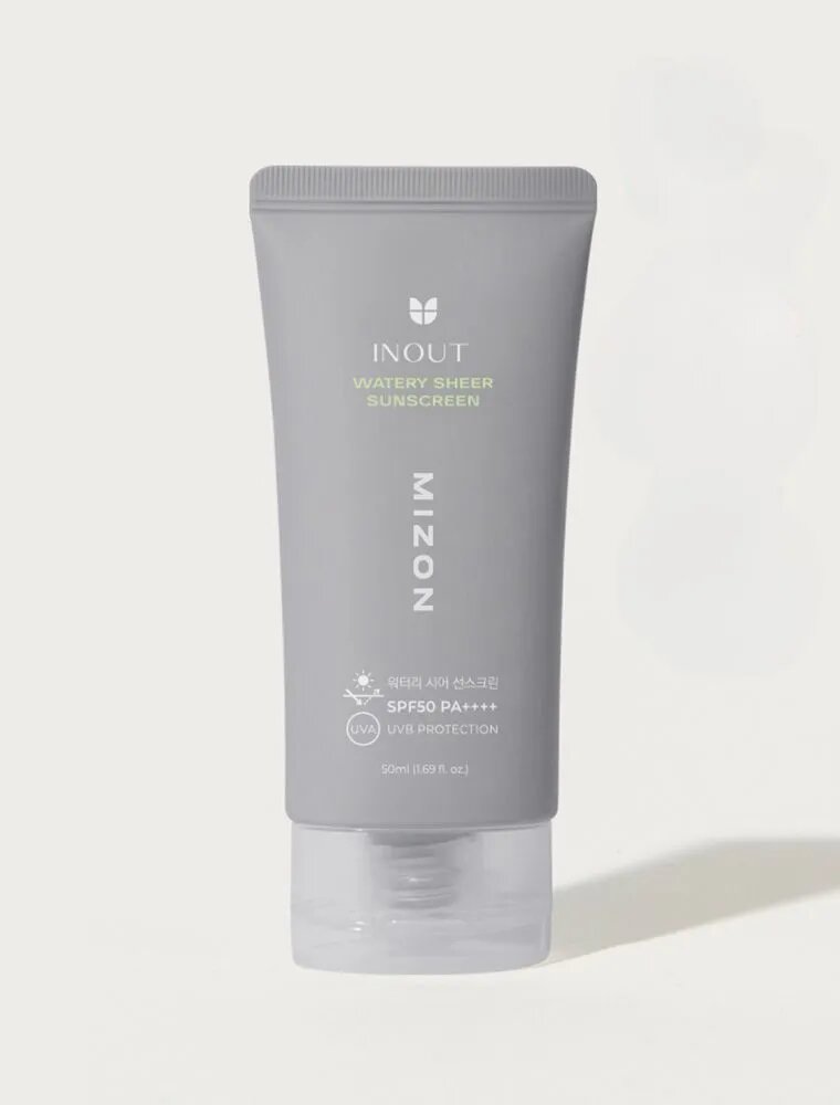 MIZON INOUT WATERY SHEER SUNSCREEN SPF50 PA++++ - Увлажняющий солнцезащитный лосьон, 50 мл