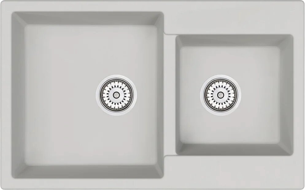 Мойка кухонная Emar Quartz EMQ-2800. Q Агат кварцевая, 80x50, прямоугольная, мойка для кухни, серая, матовая