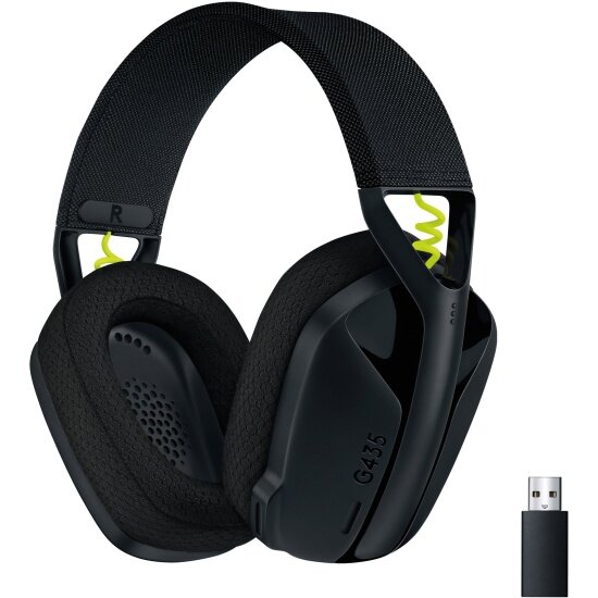 Игровые наушники Logitech G435 черный/желтый (981-001051)