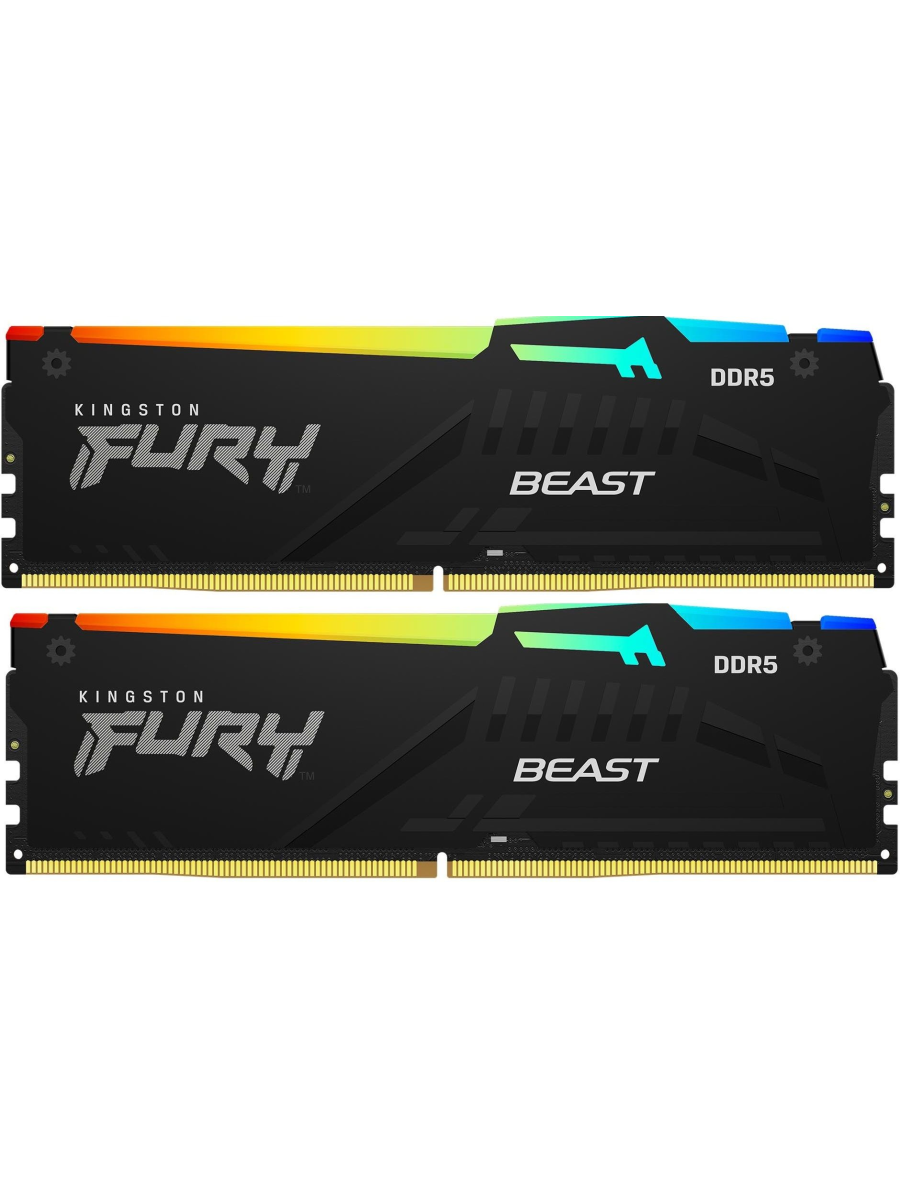 Память DDR5 2x8GB 5600MHz Kingston KF556C40BBAK2-16 Fury Beast RGB RTL Gaming PC5-44800 CL40 DIMM 288-pin 1.25В single rank с радиатором RTL