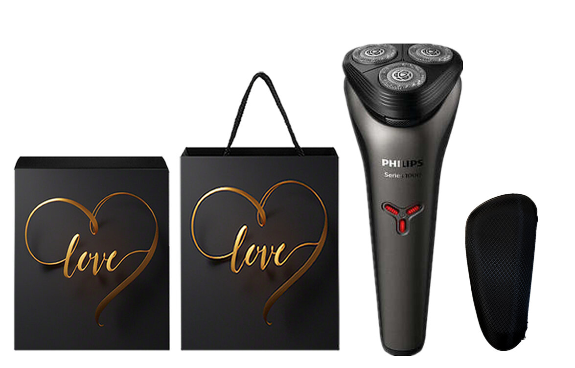 Электробритва мужская PHILIPS S1112, S1112 Gray Black Valentine's Day Box+Storage Bag