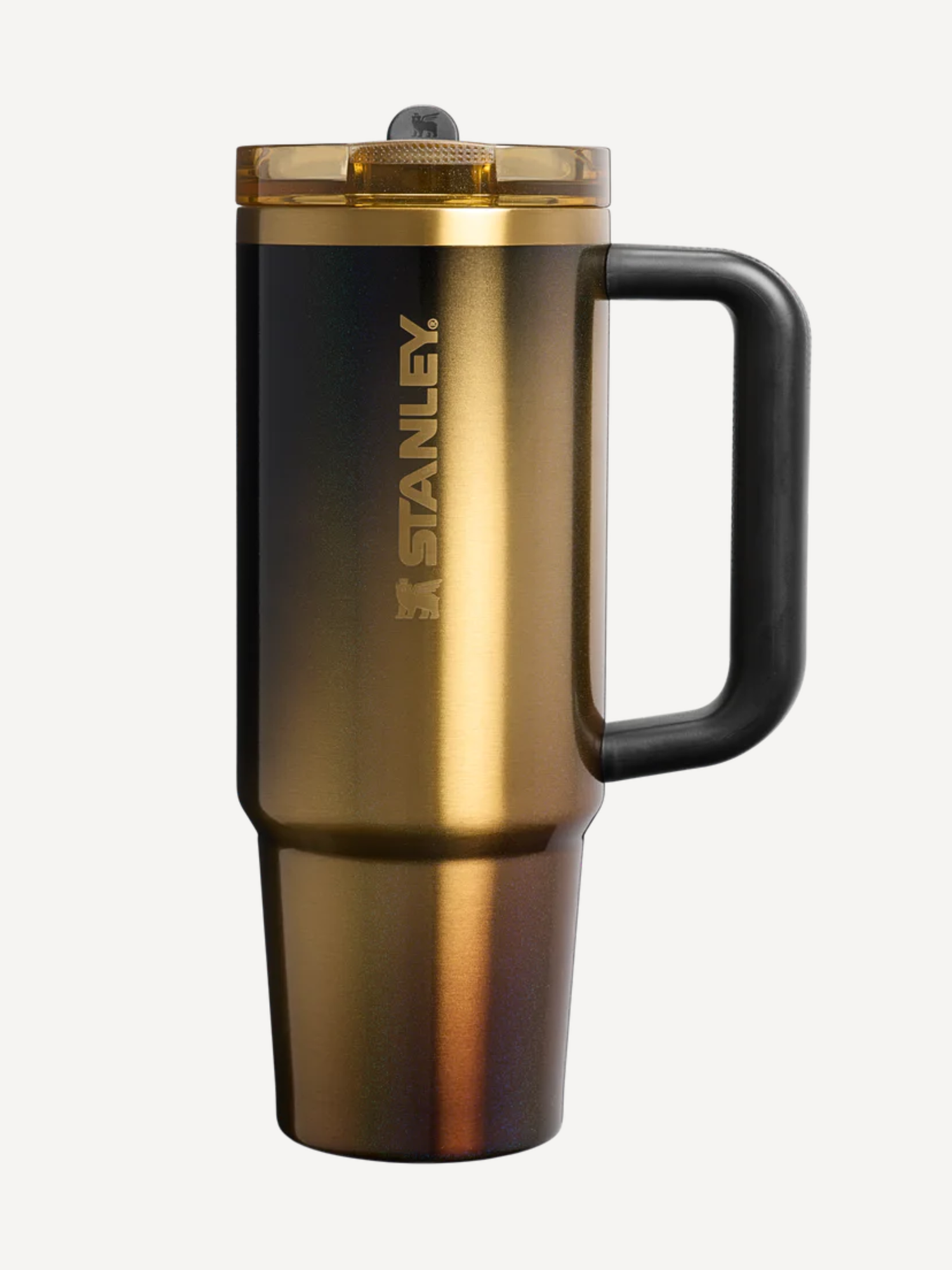 Термокружка Stanley Quencher H2.0 ProTour Flip Straw 0.89 л (30 oz), с трубочкой, цвет чёрно-золотой (Black Honey), оригинал США