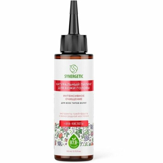 Натуральный пилинг для кожи головы Synergetic c AHA-кислотами, 110 мл