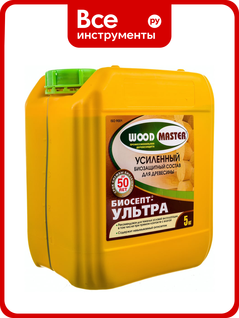 Антисептический состав WoodMaster Биосепт Ультра 5 кг 20171, антисептик с УФ‑фильтром, без запаха, универсальный