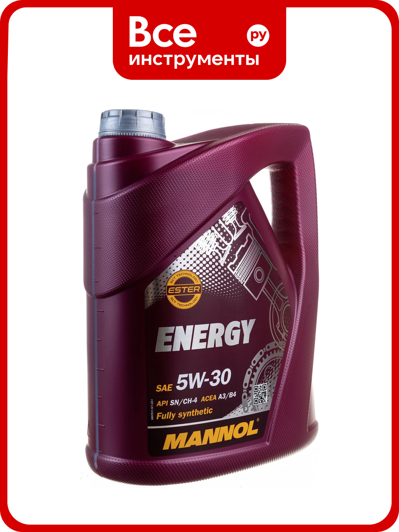 Моторное масло MANNOL ENERGY 75115, синтетическое, 5W30, объем 5 л
