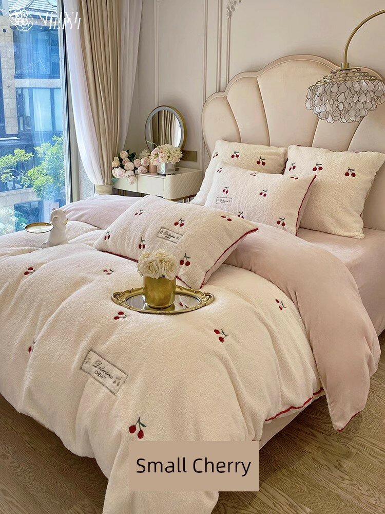 Комплект постельного белья Meiyi Home Textiles из четырех предметов: зимний, теплый, из овечьей шерсти, утолщенный, из