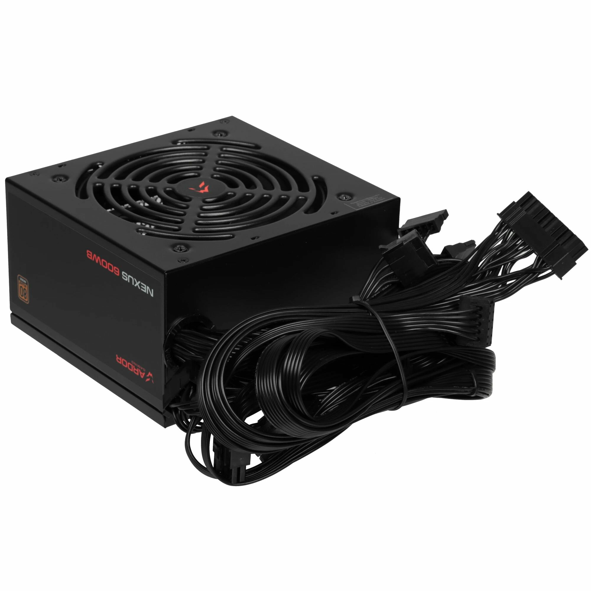Блок питания ARDOR GAMING NEXUS 600WB 80 Plus Bronze (GAMING NEXUS 600WB) черный - ATX 20+4 пин, 4 pin + 4 pin CPU, 7 SATA, 2 x 6+2 pin PCI-E