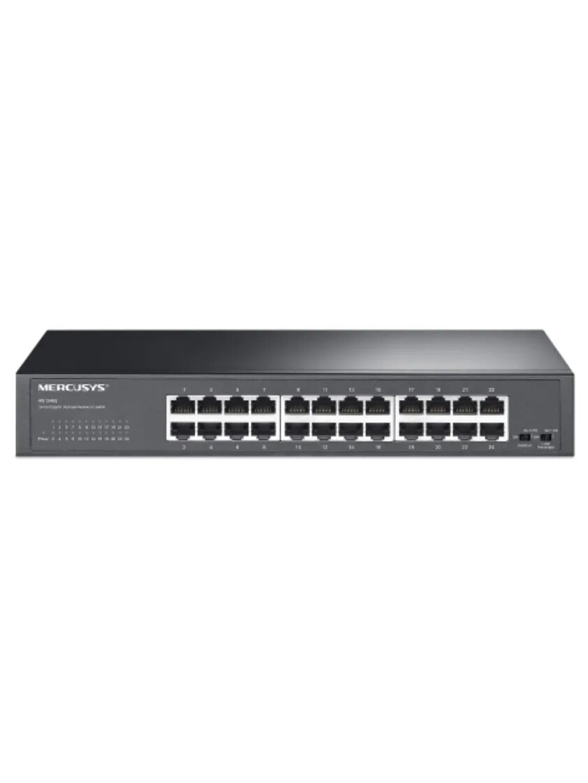 Коммутатор Mercusys MS124GS с 24 гигабитными портами для размещения на столе или в стойке