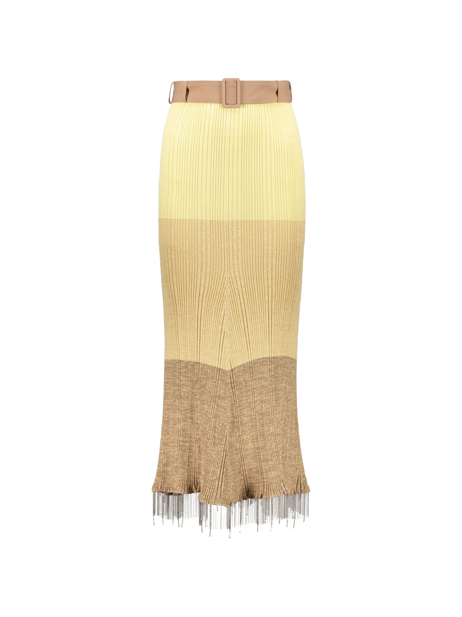 Юбка Ribbed-knit fringed maxi skirt