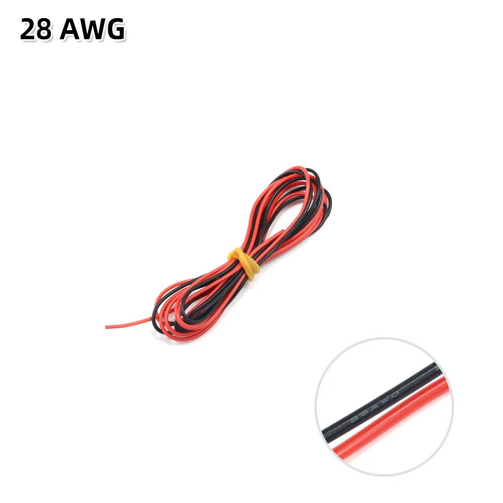 Силиконовый провод U-Angel-1988 2 м, 8-22 AWG, красный+черный 28 AWG
