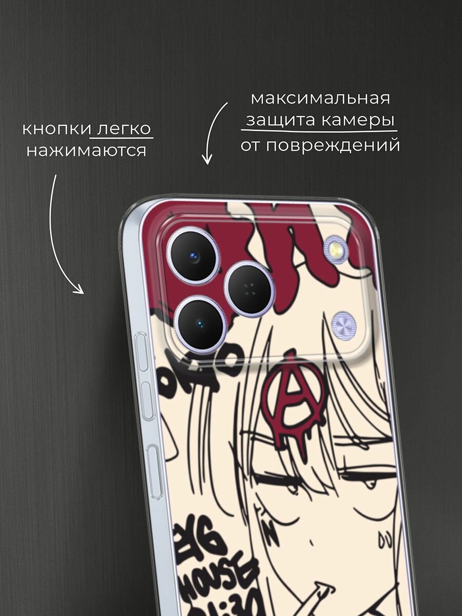 Чехол на Tecno Spark 50 / Текно Спарк 50 с принтом Anime doodle — фото 1