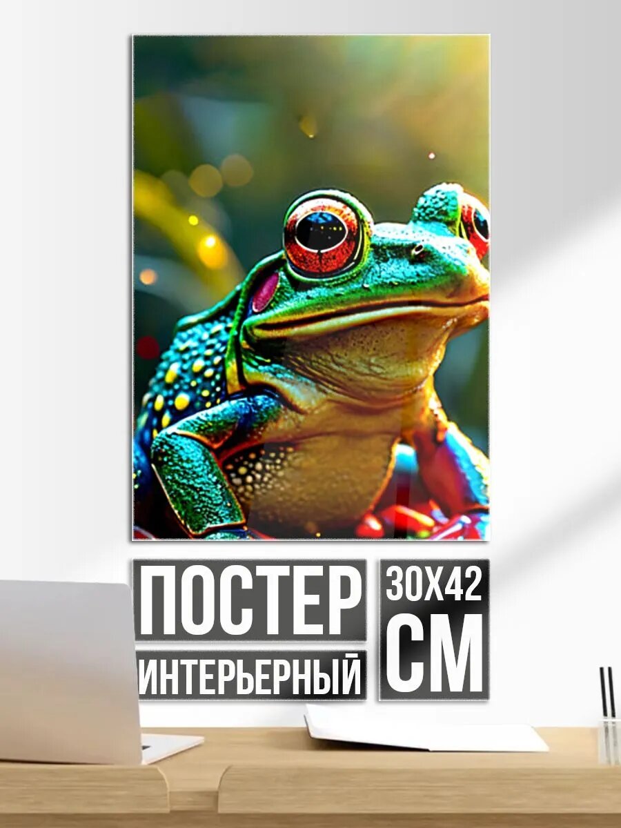 Постер на стену Лягушка на болоте