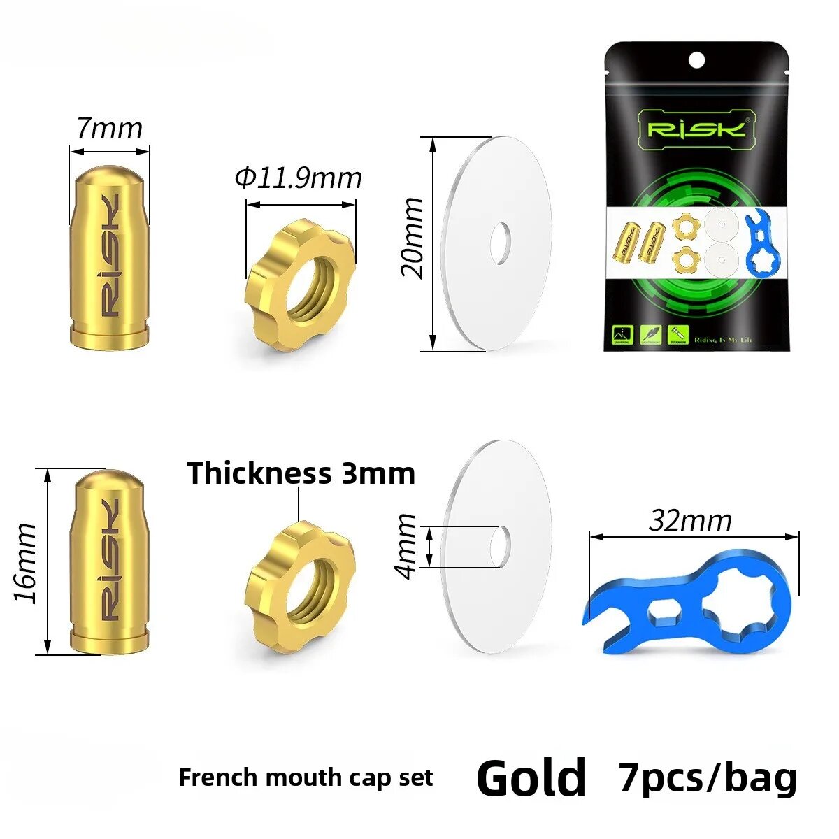Премиальные титановые колпачки для велосипедных клапанов Presta и Schrader (2 Titanium alloy set