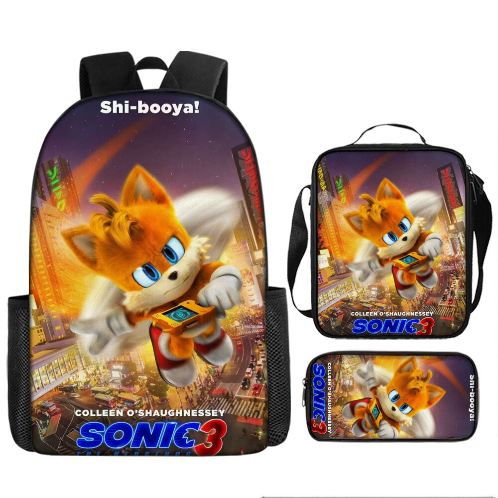 Трансграничный рюкзак Sonic, школьная сумка большой вместимости, школьная сумка в стиле аниме Sonic, сумка через плечо, пенал