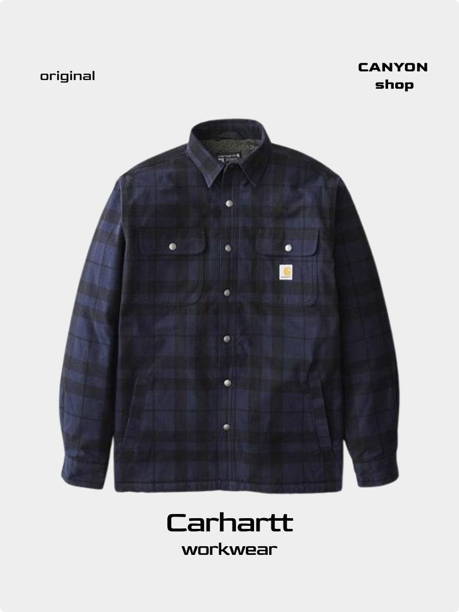 Рубашка Carhartt Heavy Flannel Sh Blue
