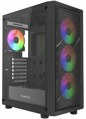 Компьютерный корпус PowerCase Mistral EA21 (CMAEA21-L4) черный - Midi Tower, ATX, USB 2.0 Type-A, USB 3.2 Gen 1 Type-A