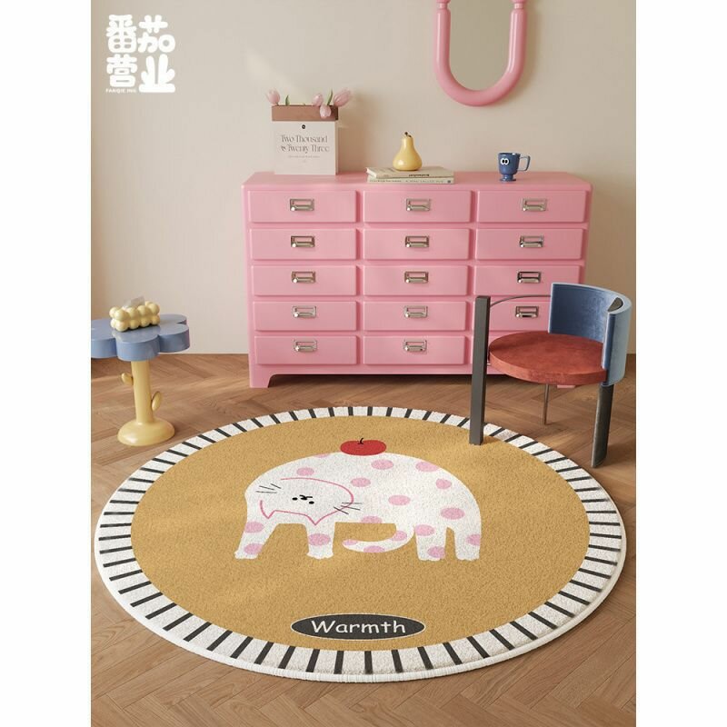 Плюшевый коврик с кошачьим рисунком, несъскающий, 200x200 см для гостиной и спальни, домашнее оформление