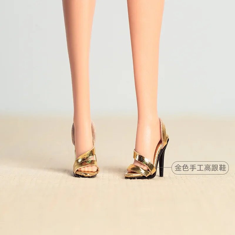 Ручные туфли для кукол BaBi FR Xianxian 1/6 Бежевый, 1 pair high heels 1