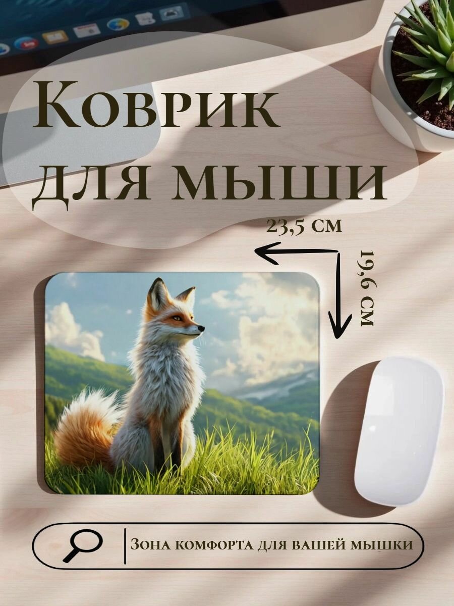 Коврик для мыши Лиса на лугу