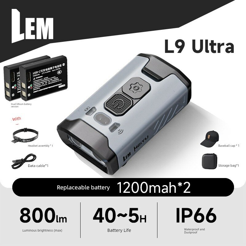Налобный фонарь LEM для рыбалки, мощный свет, перезаряжаемый, сверхдолгий срок службы батареи, для активного отдыха и