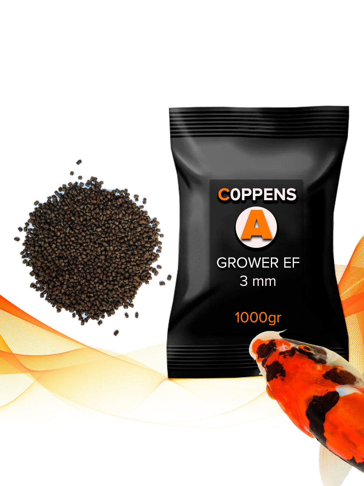 Coppens GROWER EF 3мм, 1000гр - корм для крупной аквариумной и прудовой рыбы крупная рыба аквариум пруд гранулы 3 мм 1 кг
