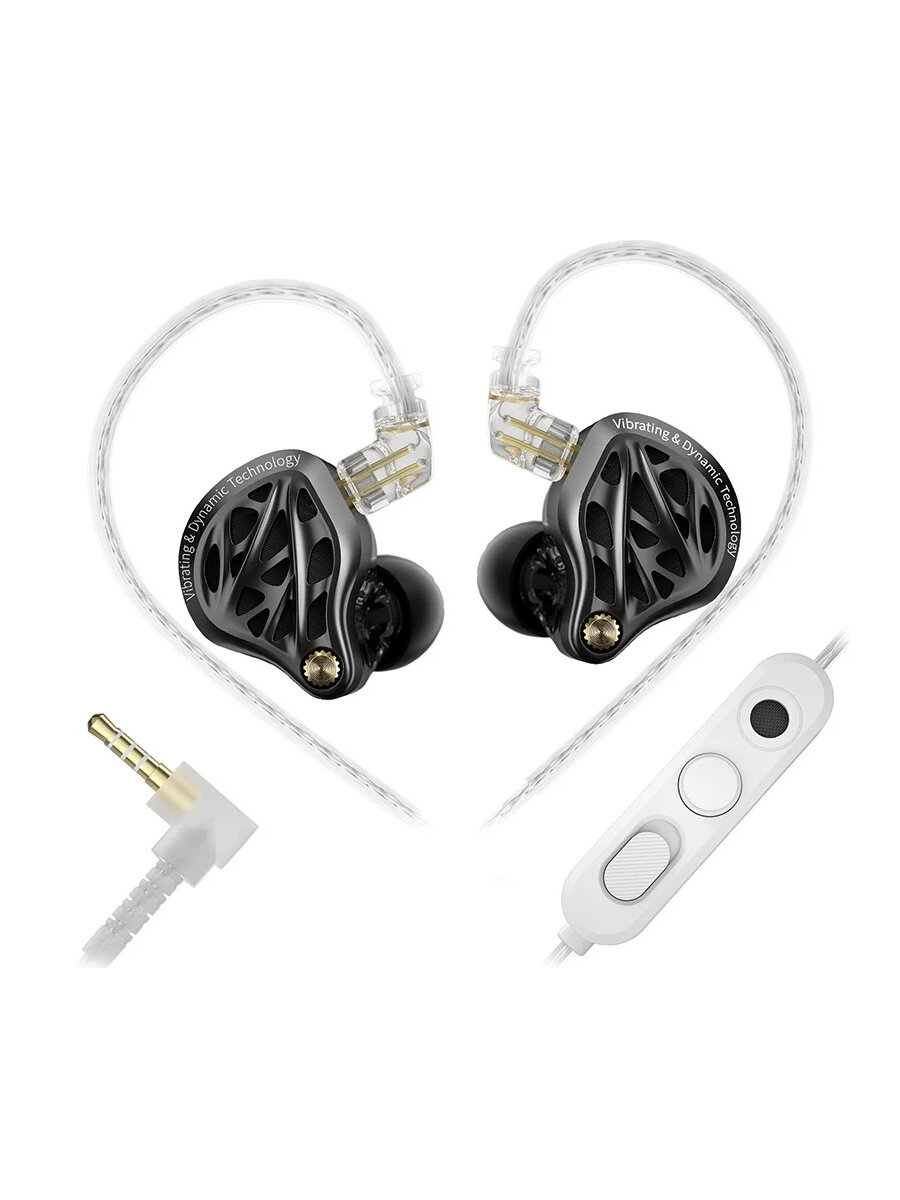 KZ Vibe X 3.5 мм с микрофоном, черный, проводные наушники