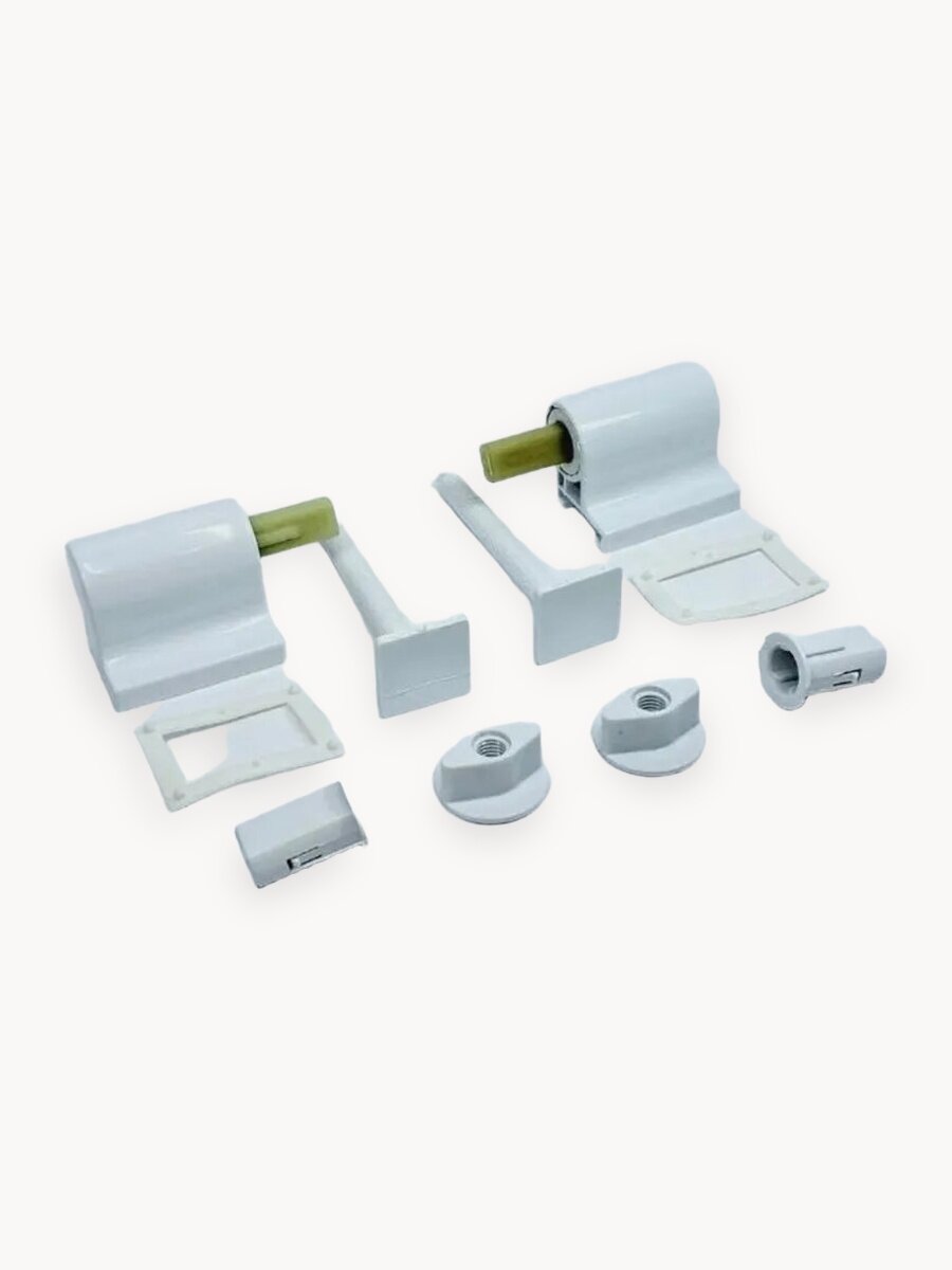 Набор оригинальных креплений сиденья к унитазу,"Микрофлит", пластик, белый