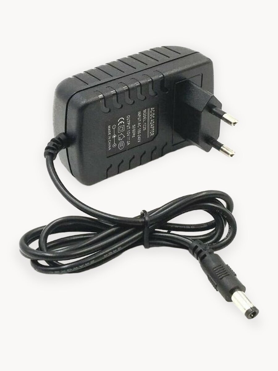 Сетевой блок питания 12v 2a (12В 2А) стабилизированный. Штекер 5,5 х 2,5. Для камер видеонаблюдения, светодиодных лент, триколор