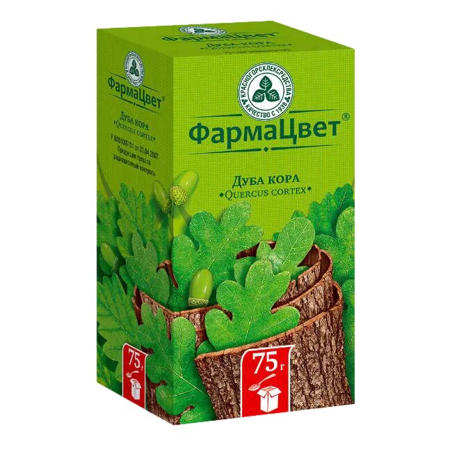 Дуба кора кора измельченная пачка 75 г 1 шт