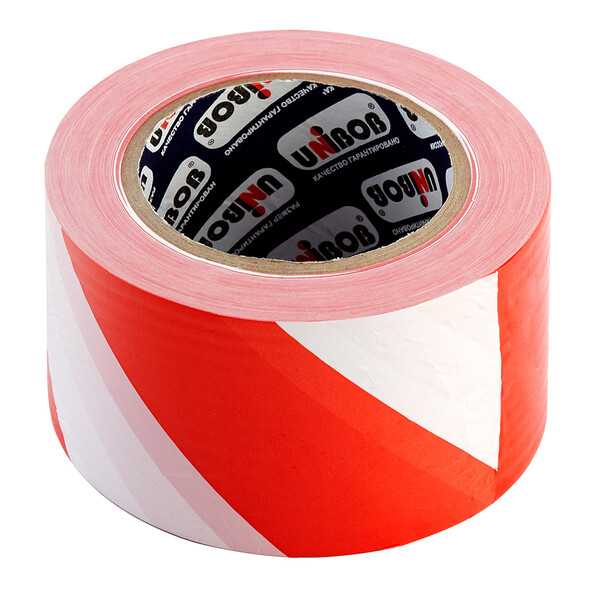 Unibob Лента сигнальная 75 мм х 200 м, красно-белая 82771