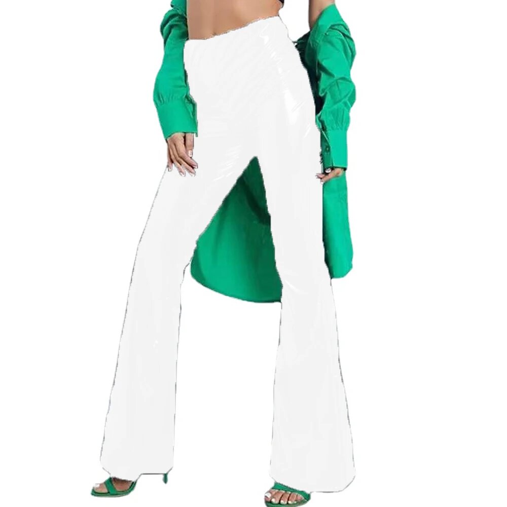 Fetish Queen женские свободные брюки из искусственной кожи Белый, S, White