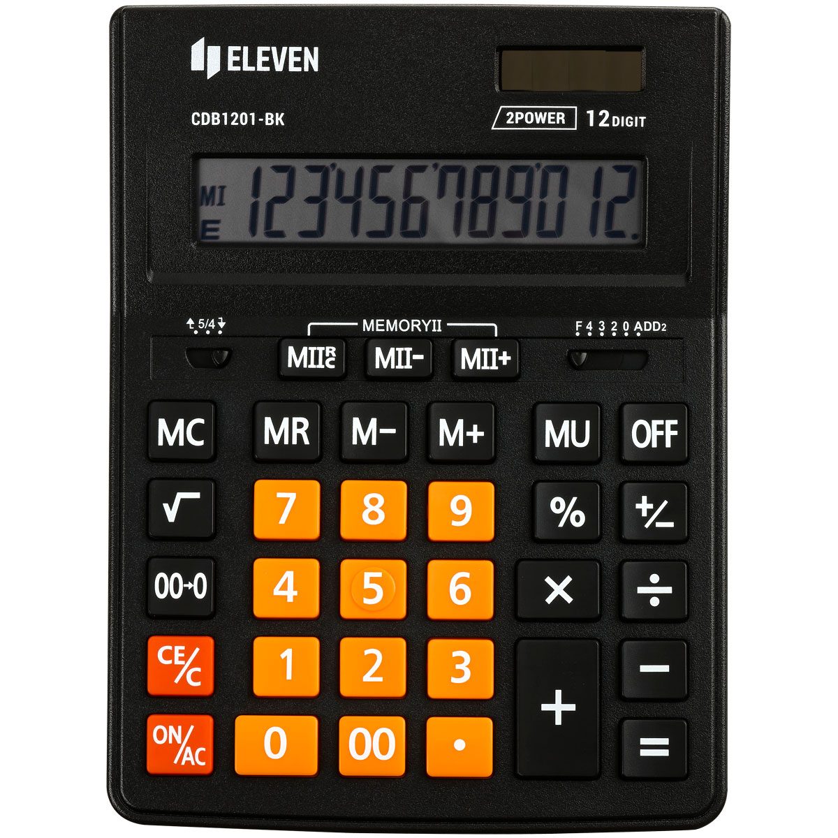 Калькулятор настольный Eleven Business Line CDB1201-BK/OR, 12-разрядный, двойное питание, 155x205x35м (CDB1201-BK/OR)