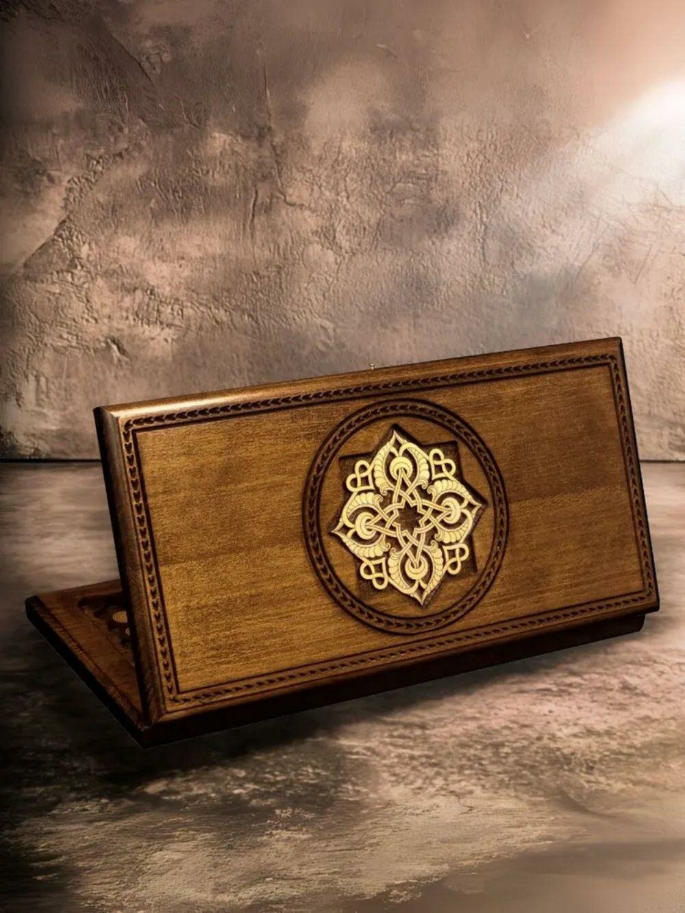 Нарды резные Золотой Узор 50 х 50 см бук Армения 62908 Mirzoyan