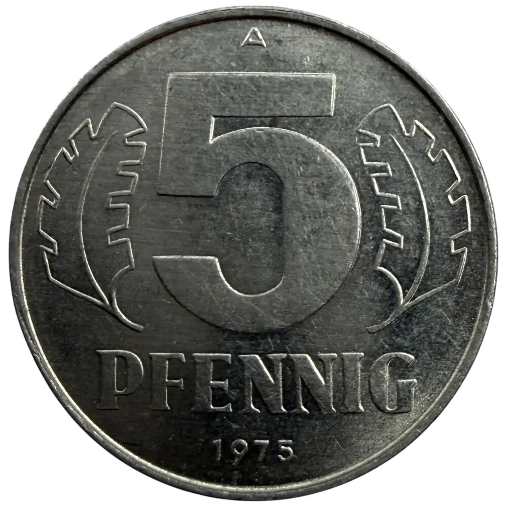 ГДР (Германия) 5 пфеннигов 1975 г. (A)