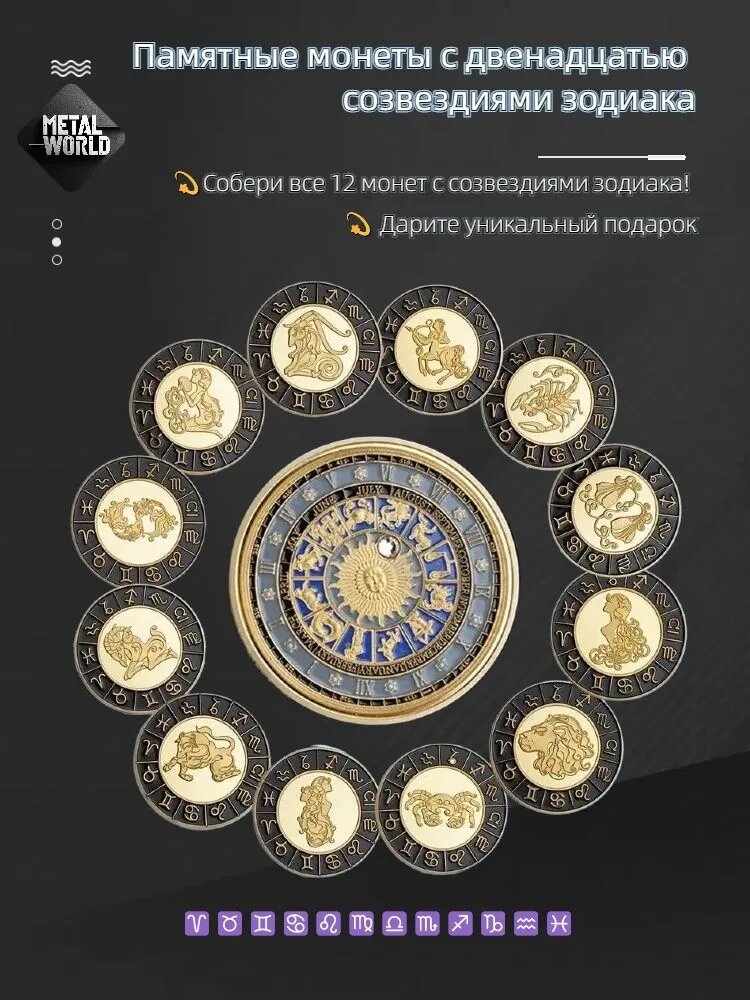 Памятные монеты с двенадцатью созвездиями зодиака