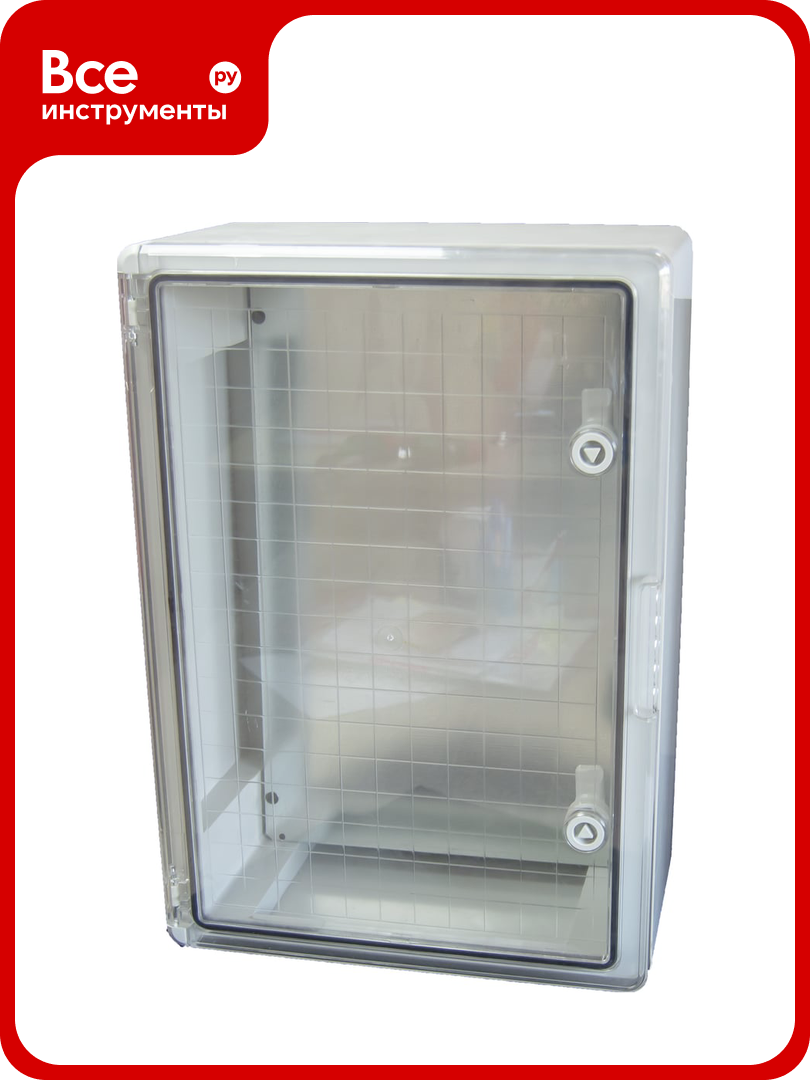Щит AY‑KA IP65 с прозрачной поликарбонатной крышкой, корпус из ABS‑пластика, напольный монтаж, серый цвет