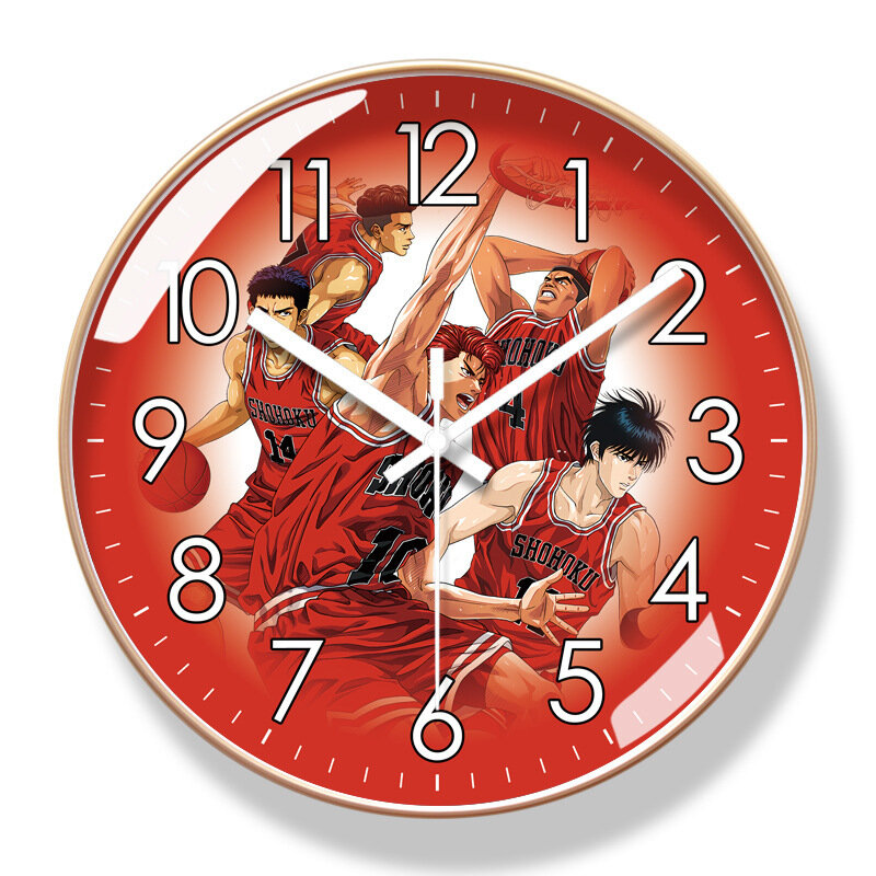 Горячая распродажа8062 Настенные часы для гостиной, часы Slam Dunk, бесшумные часы, настенные часы, современные бесшумные часы с длинным сроком службы батареи, кварцевые часы