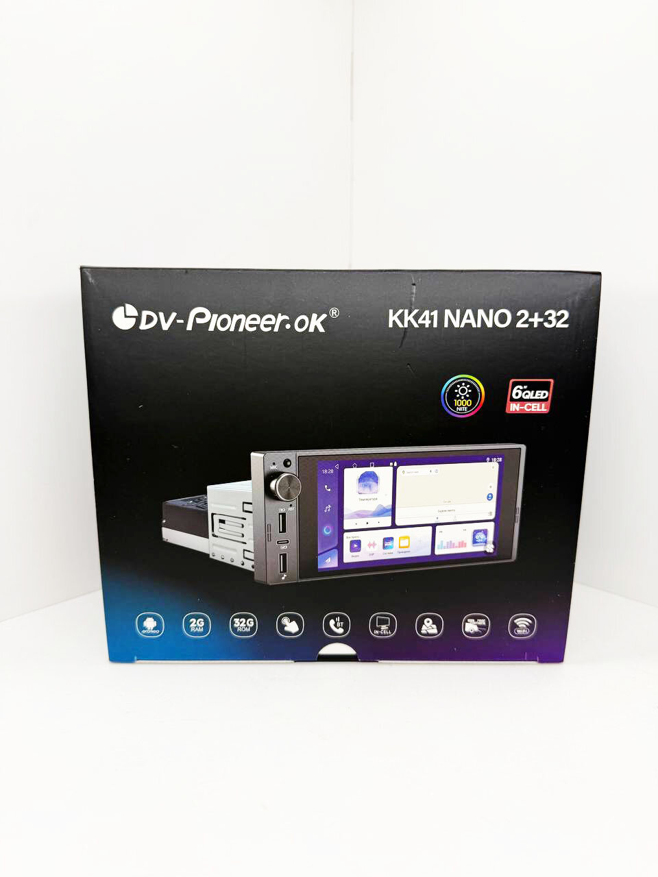 Автомагнитола 1 дин 7 дюймов Андроид 2+32Гб, c навигатором и блютус (GPS, Wi-Fi, CarPlay, Bluetooth, USB) с сенсорным экраном 7 дюймов