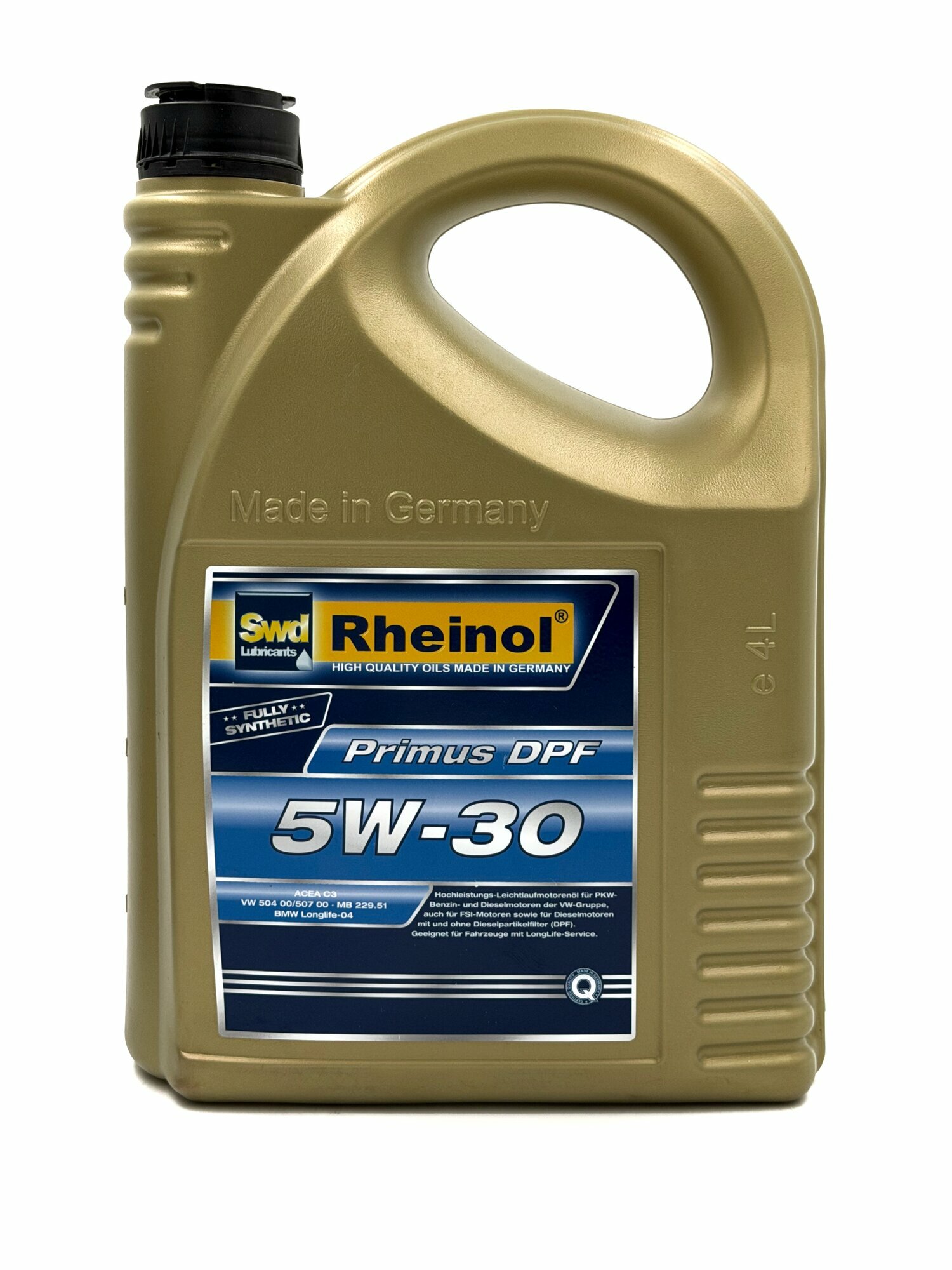 Масло моторное Rheinol Primus DPF 5w-30, 4 литра, синтетическое