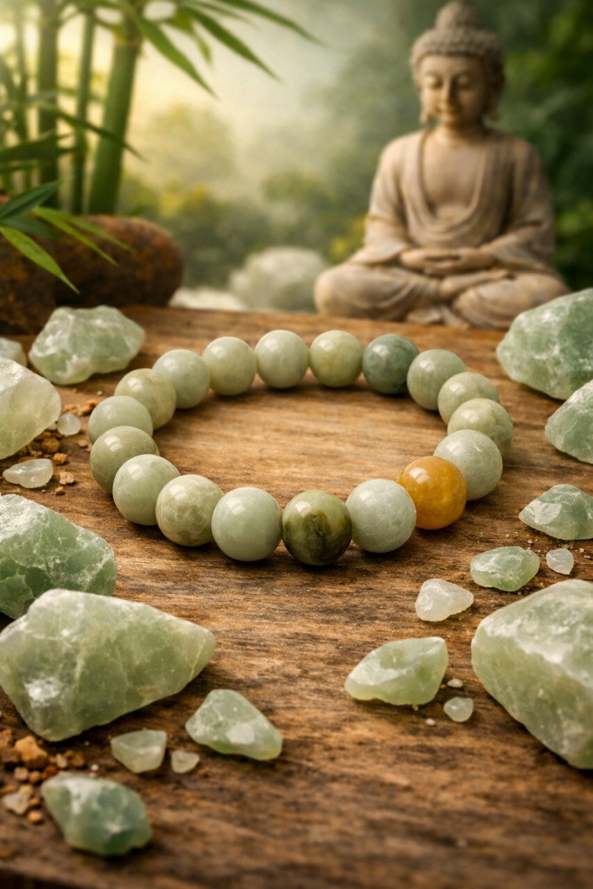 Браслет-нить, нефрит