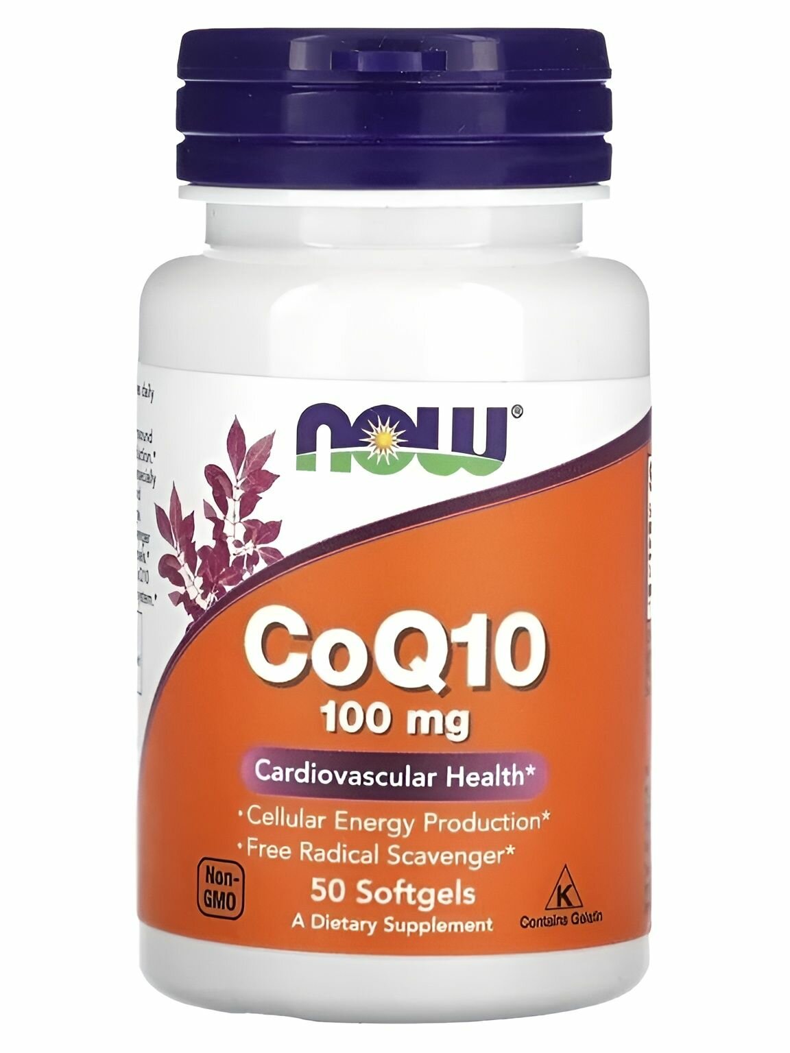 Биологически активная добавка к пище "NOW Кофермент Q10, 100 мг" ("NOW Co Q10, 100 mg") (капсулы массой 640 мг10%) - 50 мягких капсул