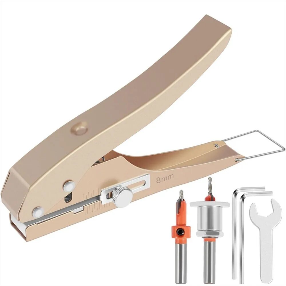 Дырокол на одно отверстие, 8 мм, сверхмощный дырокол, плоскогубцы для кромкооблицовки со шкалой бумажных карт, пластикового картона