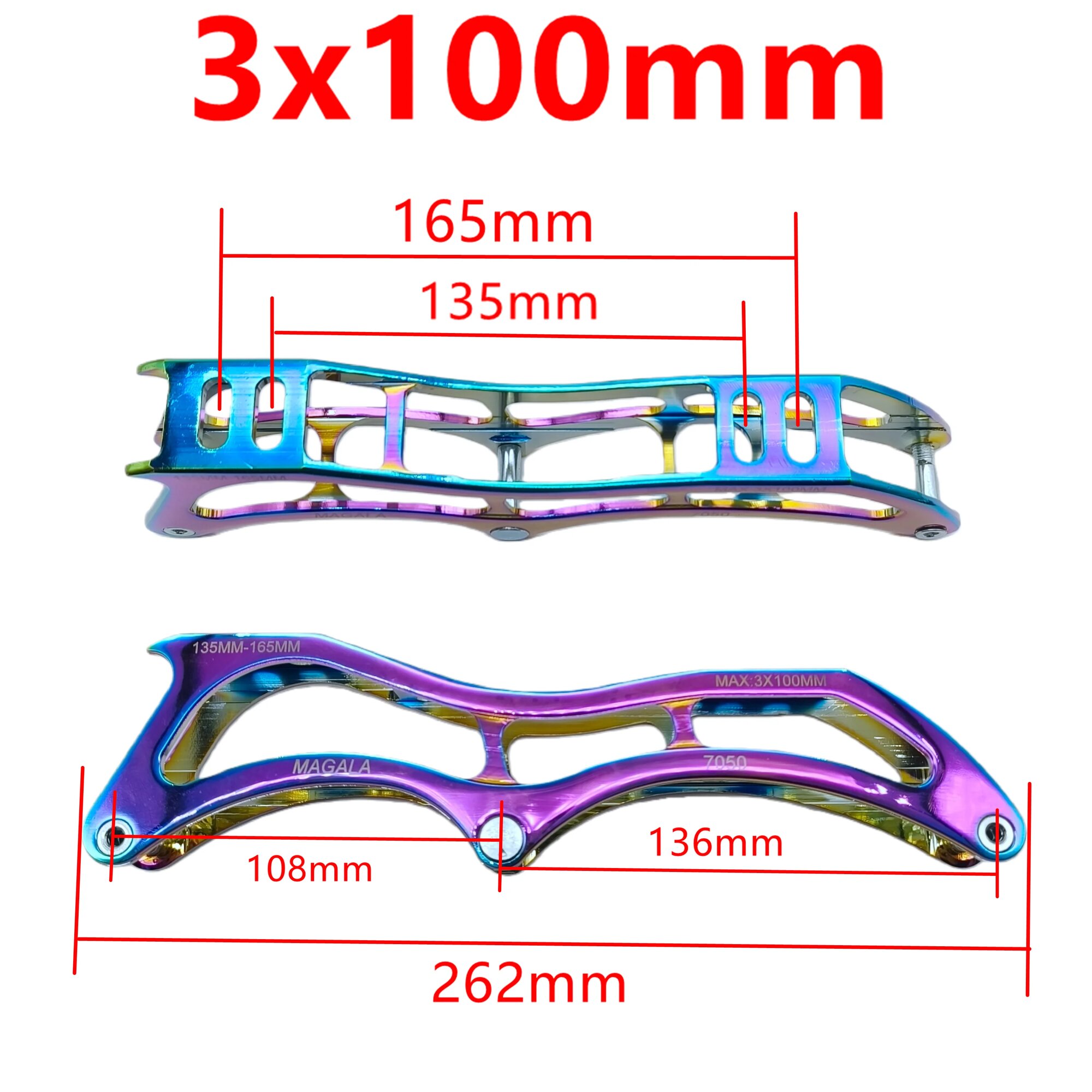 Кронштейн для скоростных роликов MCgala 3x100 3x100mm colorful