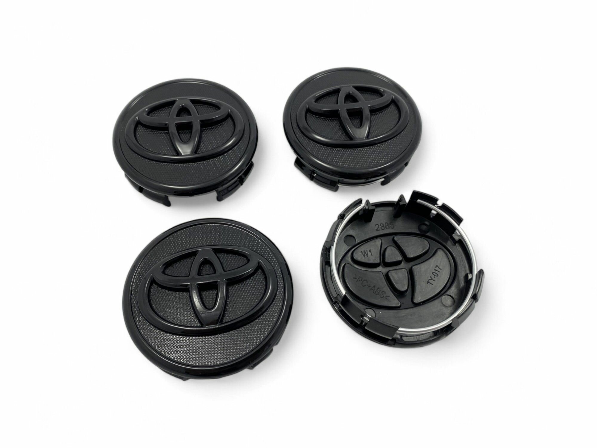 Заглушки диска Тойота/Колпачки для диска TOYOTA 57 мм, черный (комплект 4 шт)