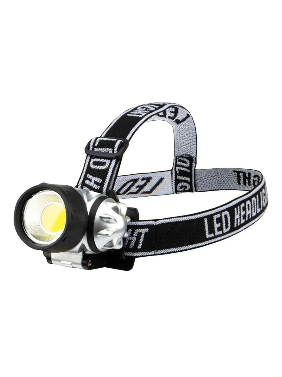 Фонарь налобный поворотный COB, С ремнем ,3XAAА 75-701