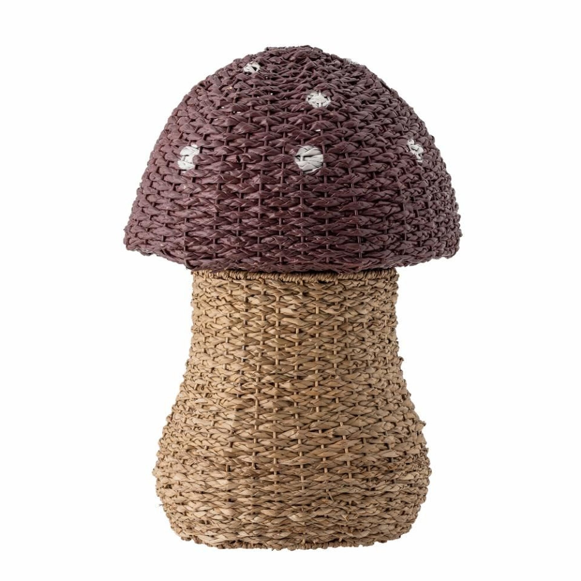 Корзина с крышкой Bloomingville MINI Corinthia из морской травы и ротанга, размер 43х61см, цвет коричневый, красный