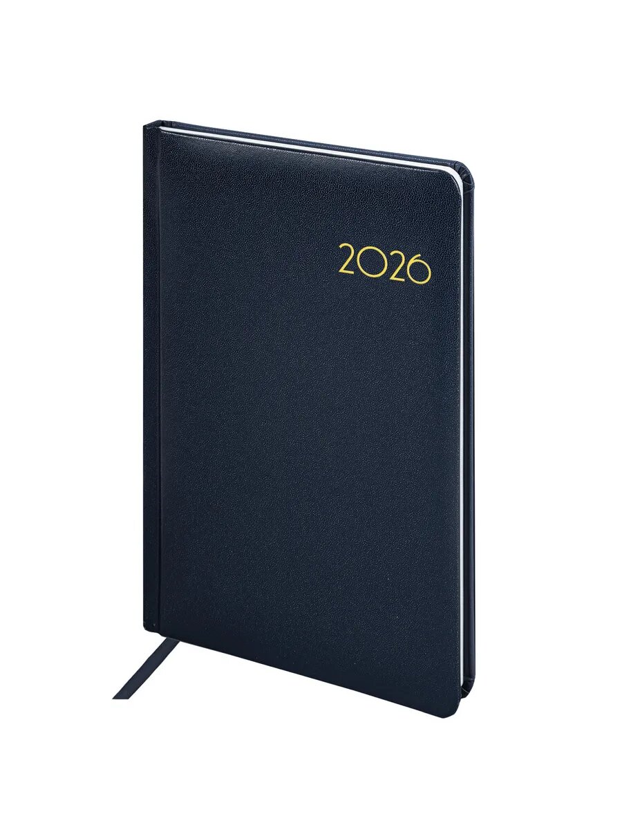 Еженедельник датированный 2026 А5 темно-синий