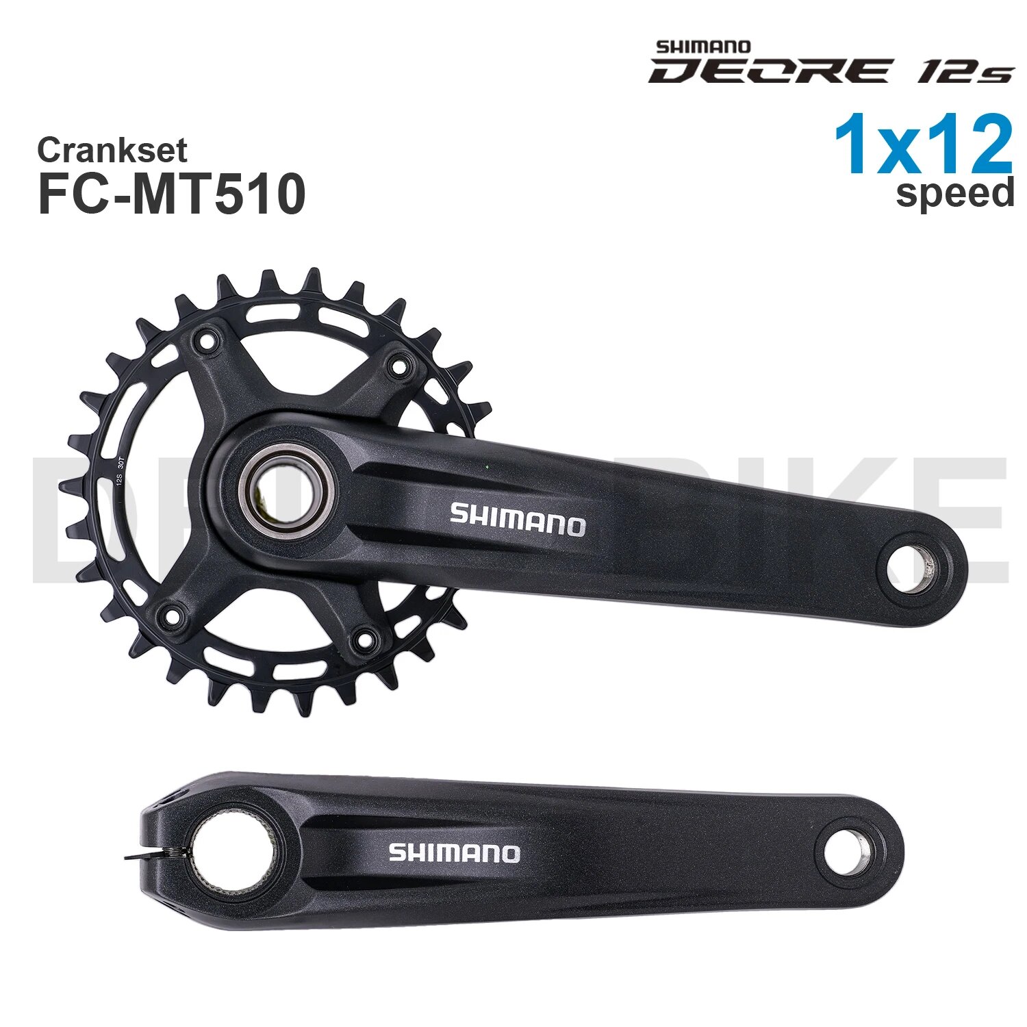 Шатуны Shimano Deore FC-MT510 1x12 32T, 170 мм, черный