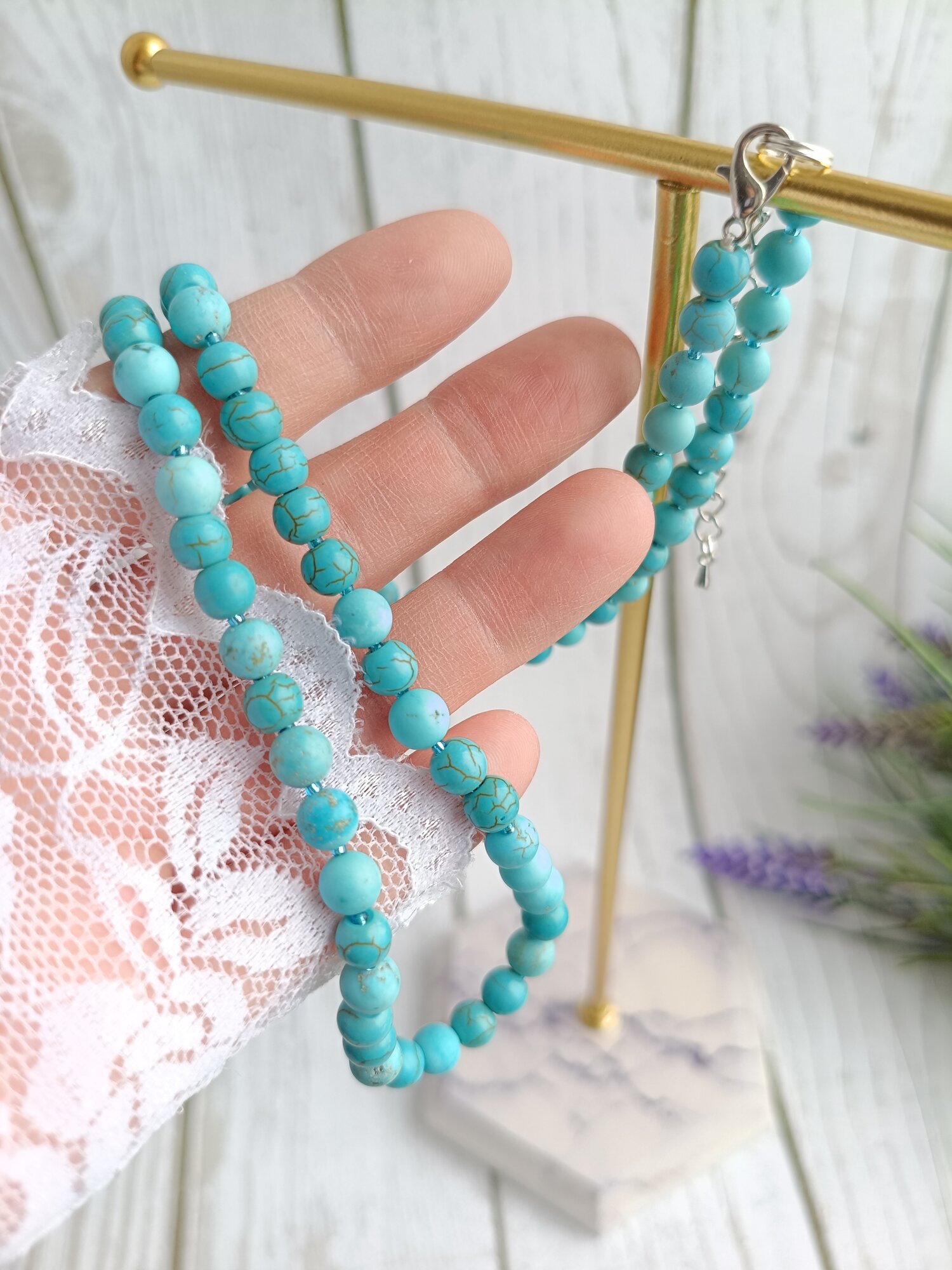 Бусы, бирюза